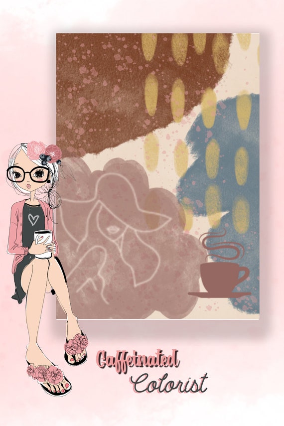 Backwards Adult Coloring Pages Coffee Lover Vol 1 Water | Etsy