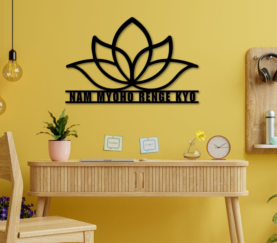 Nam Myoho Renge Kyo Metal Wall Art, Lotus Flower Home Decor, Zen Wall ...