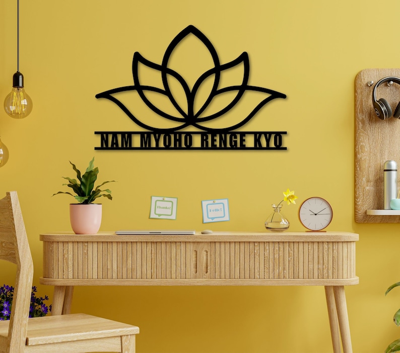 Nam Myoho Renge Kyo Metal Wall Art Lotus Flower Home Decor - Etsy México