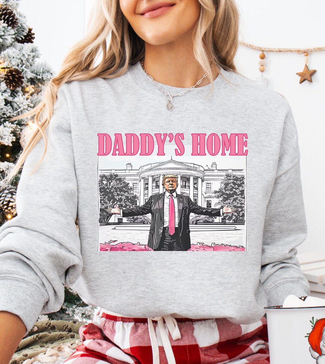 Daddy's Home Sweater, Trump 2024 Sweatshirt, Republican Sweaters, Trump ...
