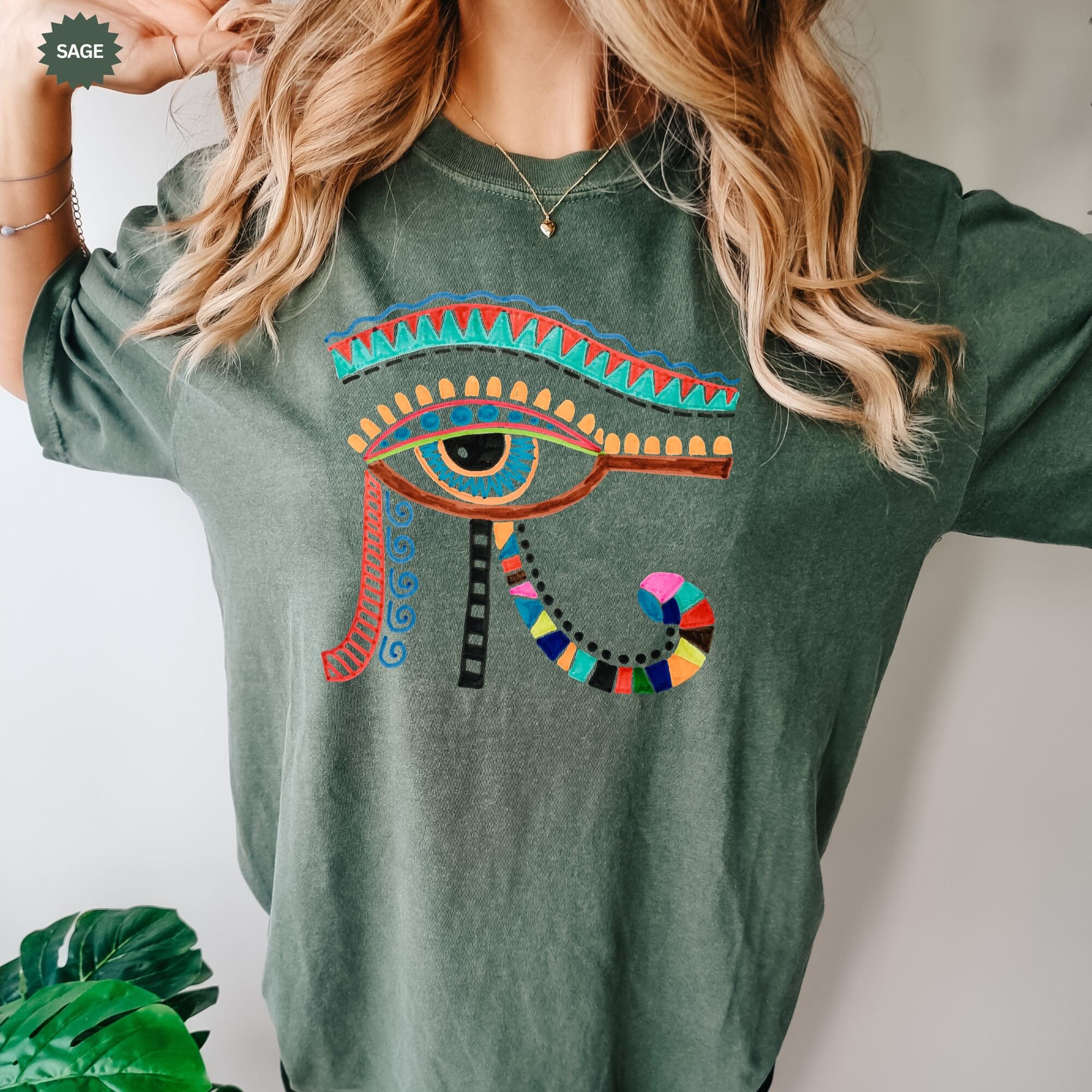 Egyptian Eye of Horus Comfort Color T-shirt, Ancient Egypt Tee ...