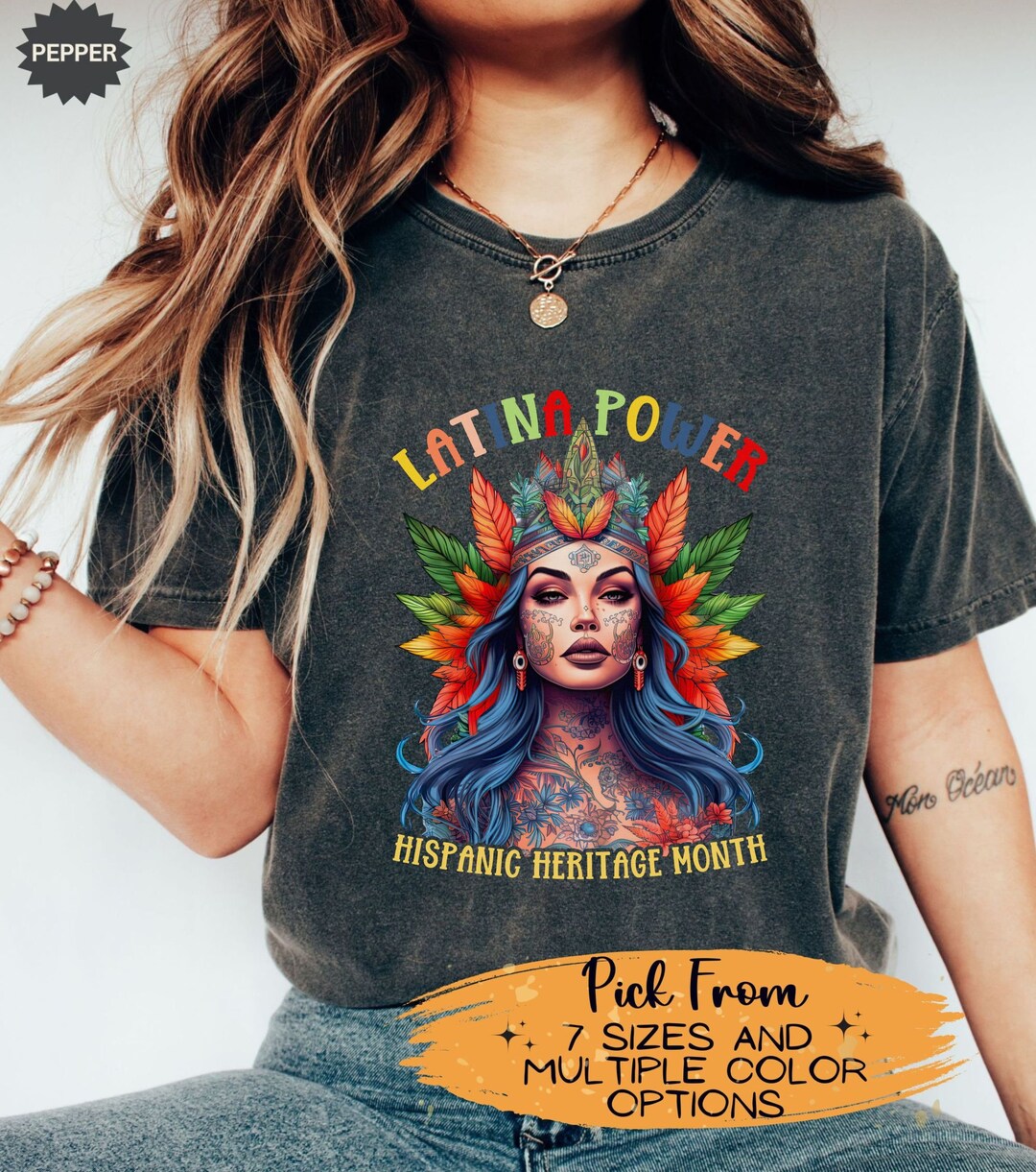 Hispanic Heritage Month, Latina Power Flowers Women T-shirt, Latinx ...