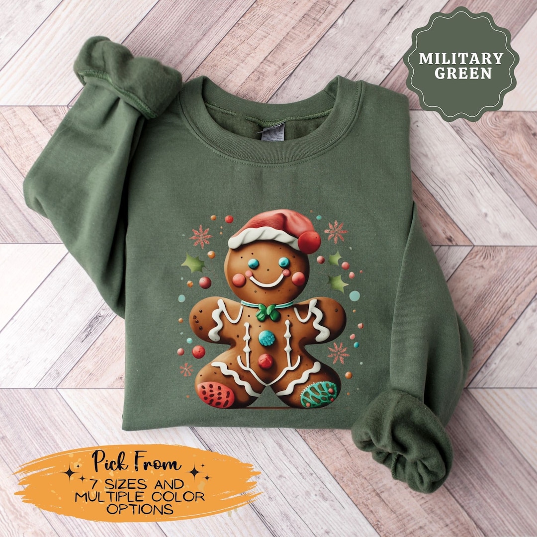Gingerbread Christmas Shirt, Cute Gingerbread Cookies Crewneck, Classic ...