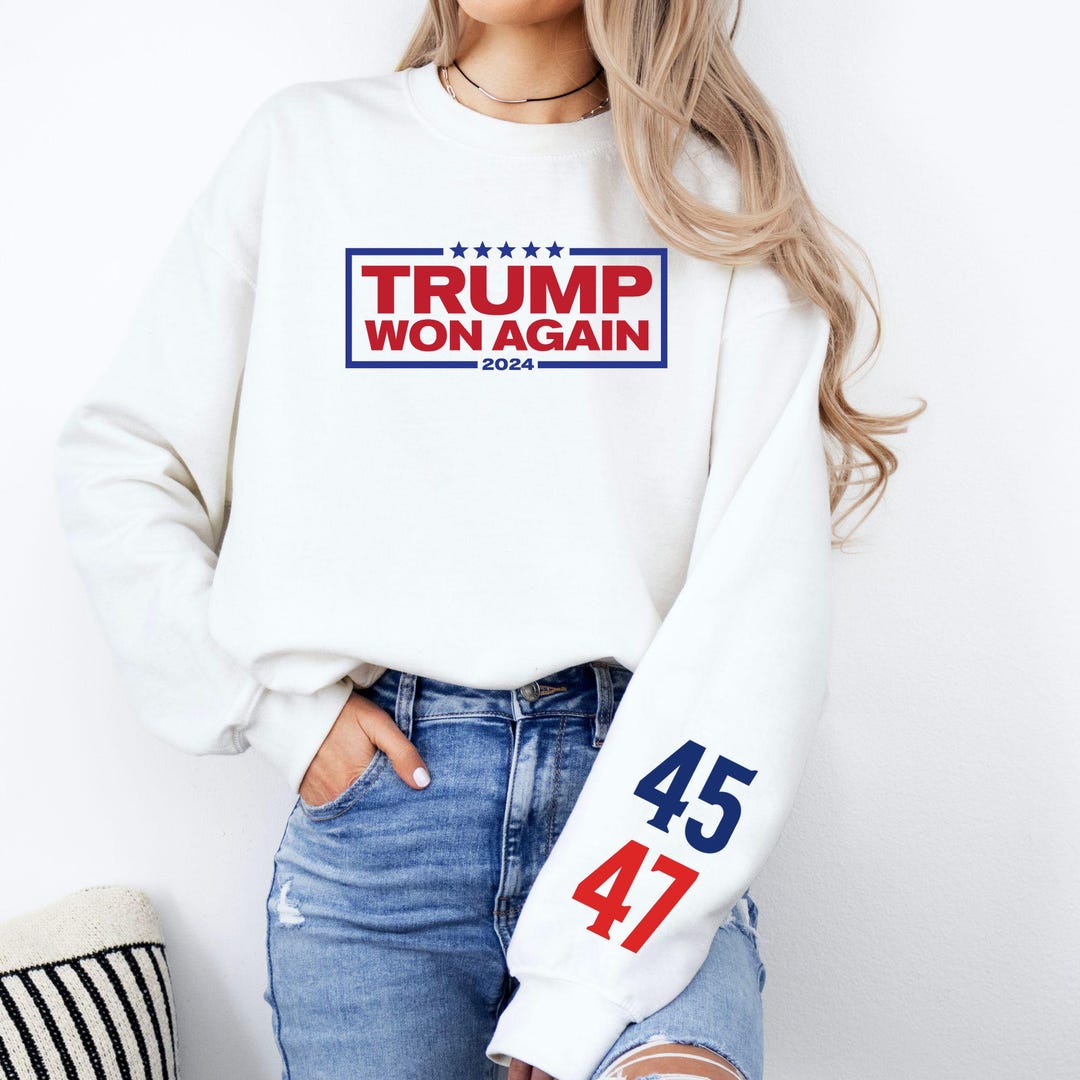 President Trump Sweatshirt, 47th President Sleeve Sweater, Trump ...