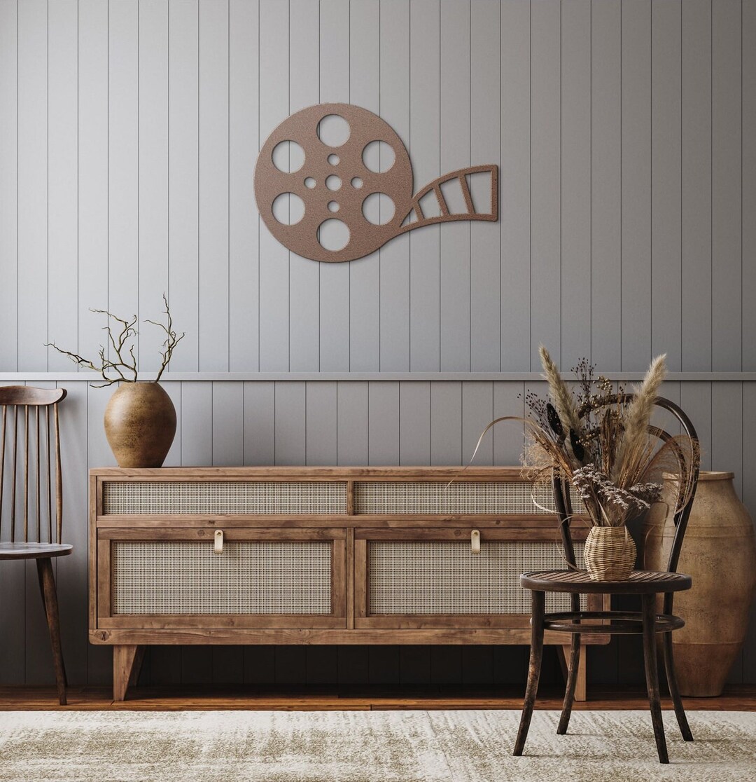 Cinema Film Strip Metal Wall Art, Housewarming Gift, Movie Room Art ...