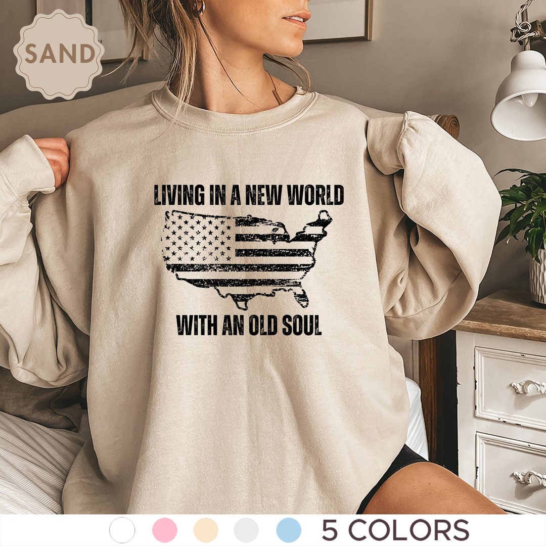 Blue Collar Political Anthem Sweatshirt, Living in A New World Sweaters ...