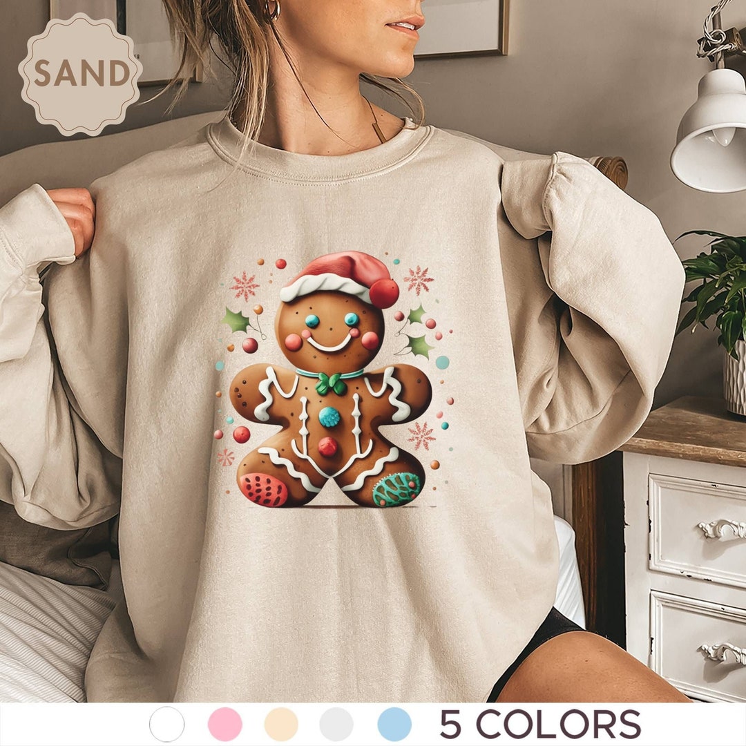 Gingerbread Christmas Shirt, Cute Gingerbread Cookies Crewneck, Classic ...