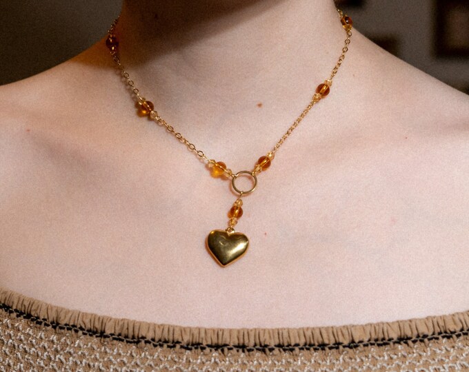 Eros Heart Necklace, Greek Mythology Jewlery, Valentines Gift, Beaded ...