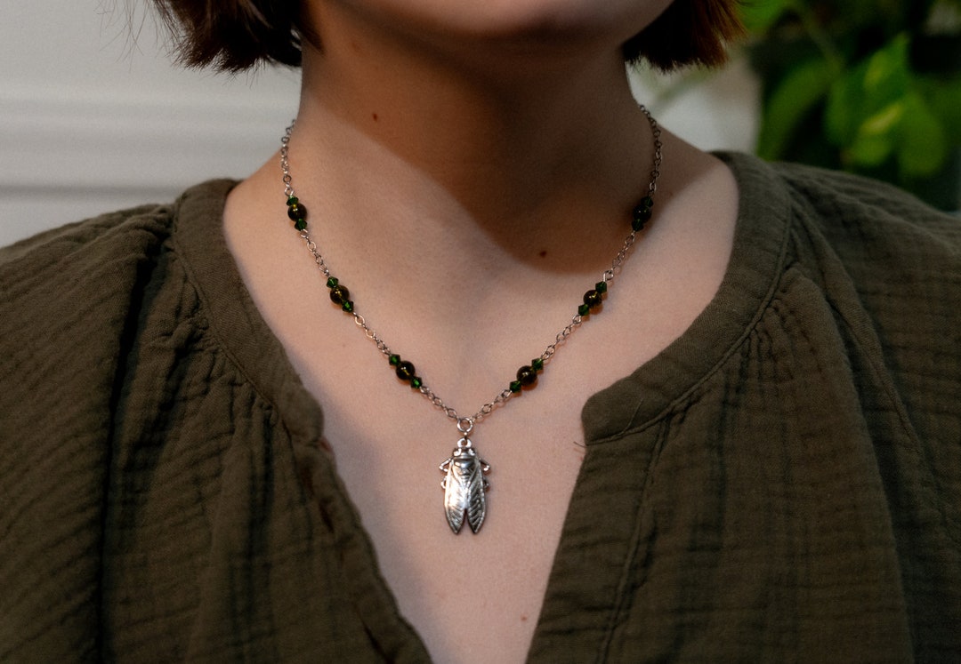 Cicada Necklace, Whimsygoth Necklace, Fairycore Necklace, Goblincore ...