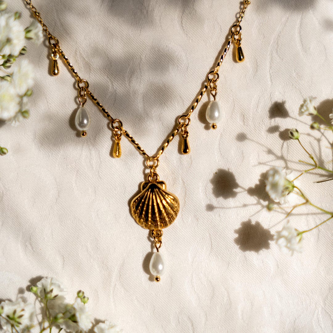 Siren's Song Necklace: Mermaidcore Jewelry, Stainless Steel Shell ...