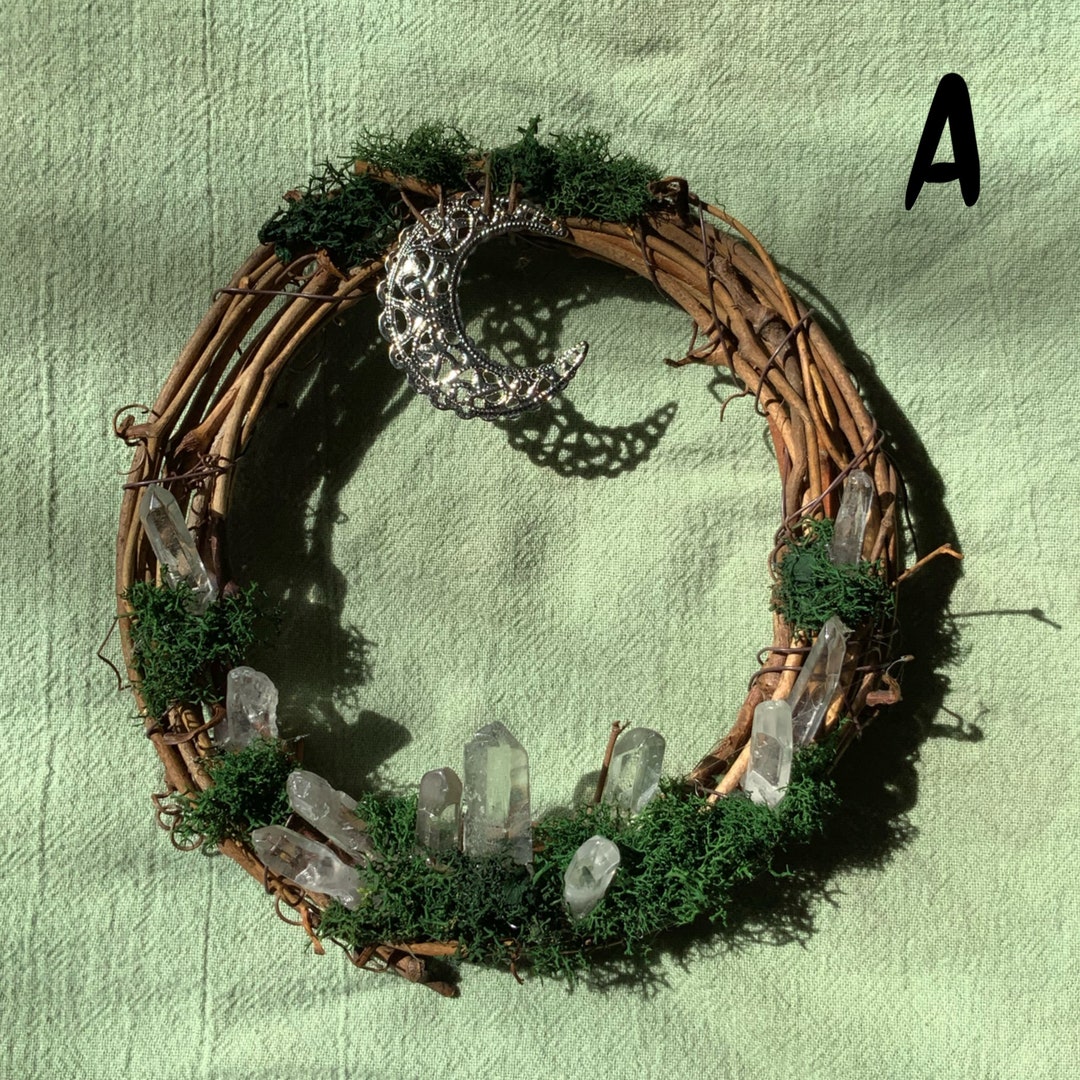 Small Crystal Fairy Wreath, Fairycore Home Decor, Cottagecore Wall Art ...