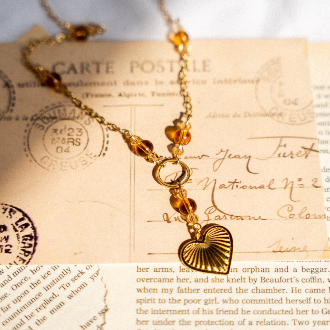 Eros Heart Necklace, Greek Mythology Jewlery, Valentines Gift, Beaded ...