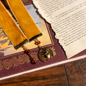 The Mummy Inspired Bookmark, Golden Velvet Ribbon Charm Bookmark, Light ...