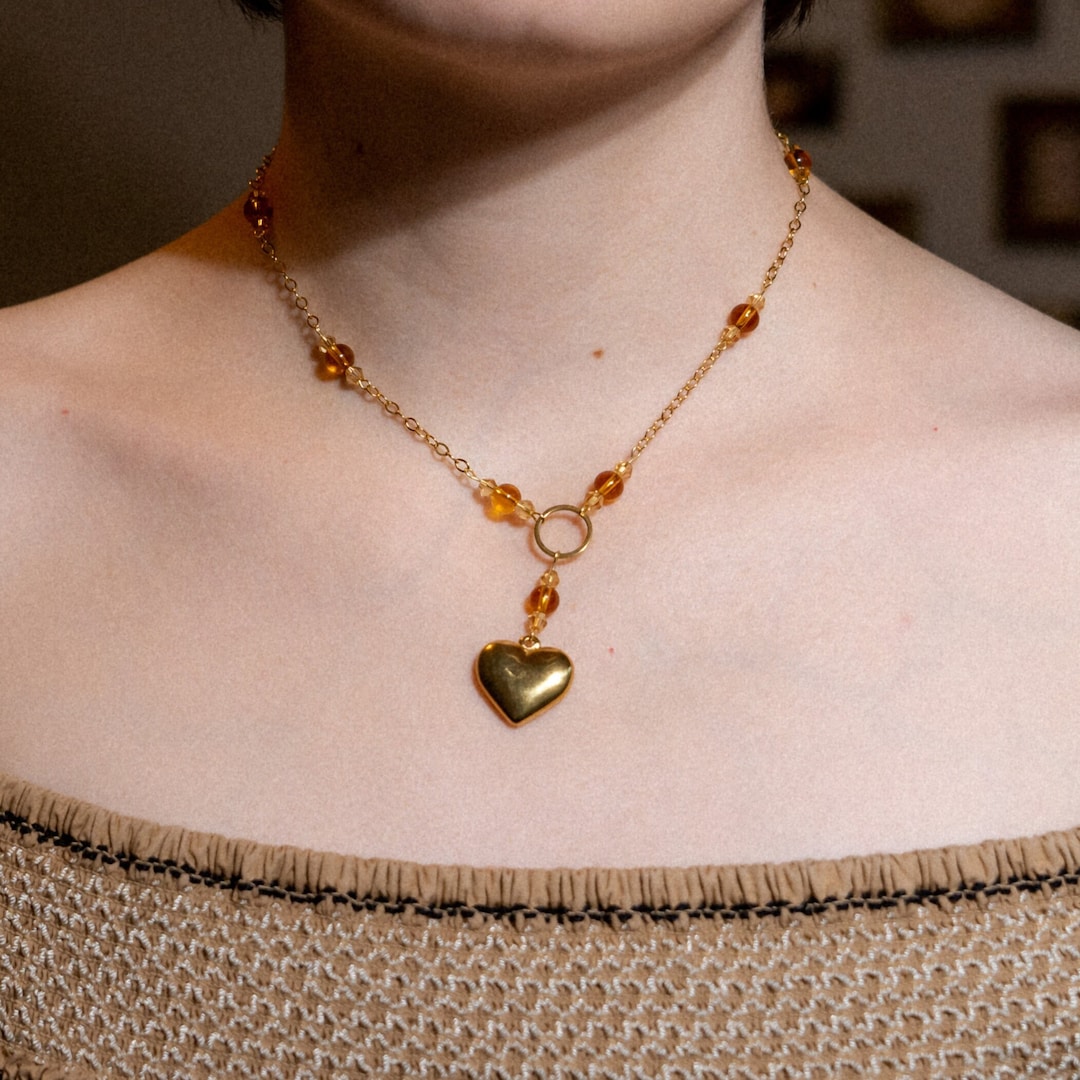 Eros Heart Necklace, Greek Mythology Jewlery, Valentines Gift, Beaded ...