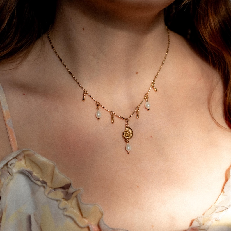 Siren's Song Necklace: Mermaidcore Jewelry, Stainless Steel Shell ...