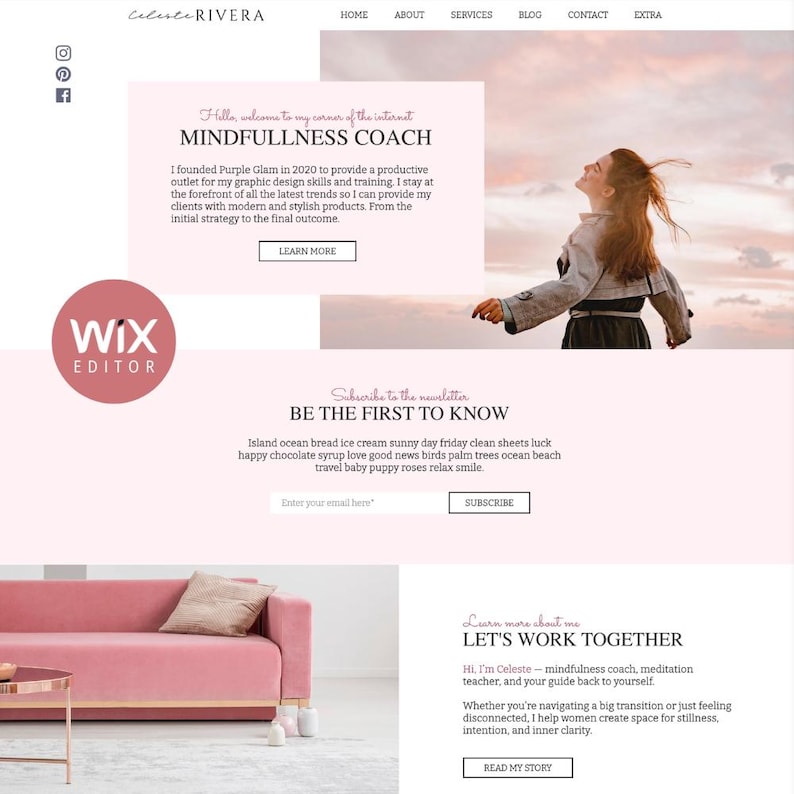 Feminine WIX Website Template | Wellness & Coaching Design - Etsy