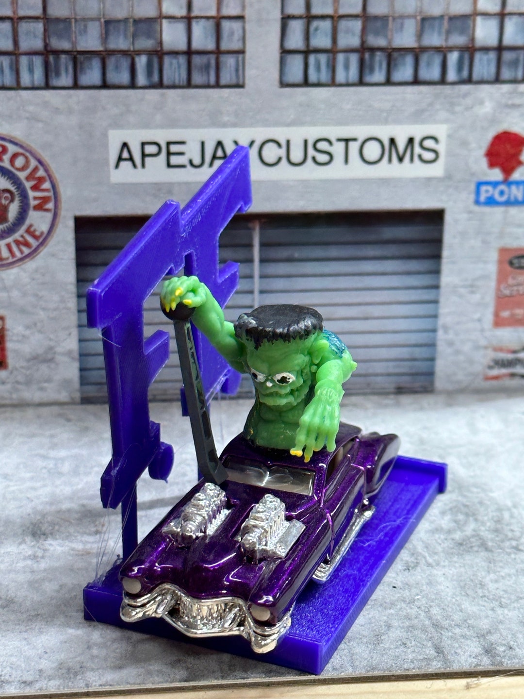Frankenstein Hot Rod Matchbox on Stand - Etsy