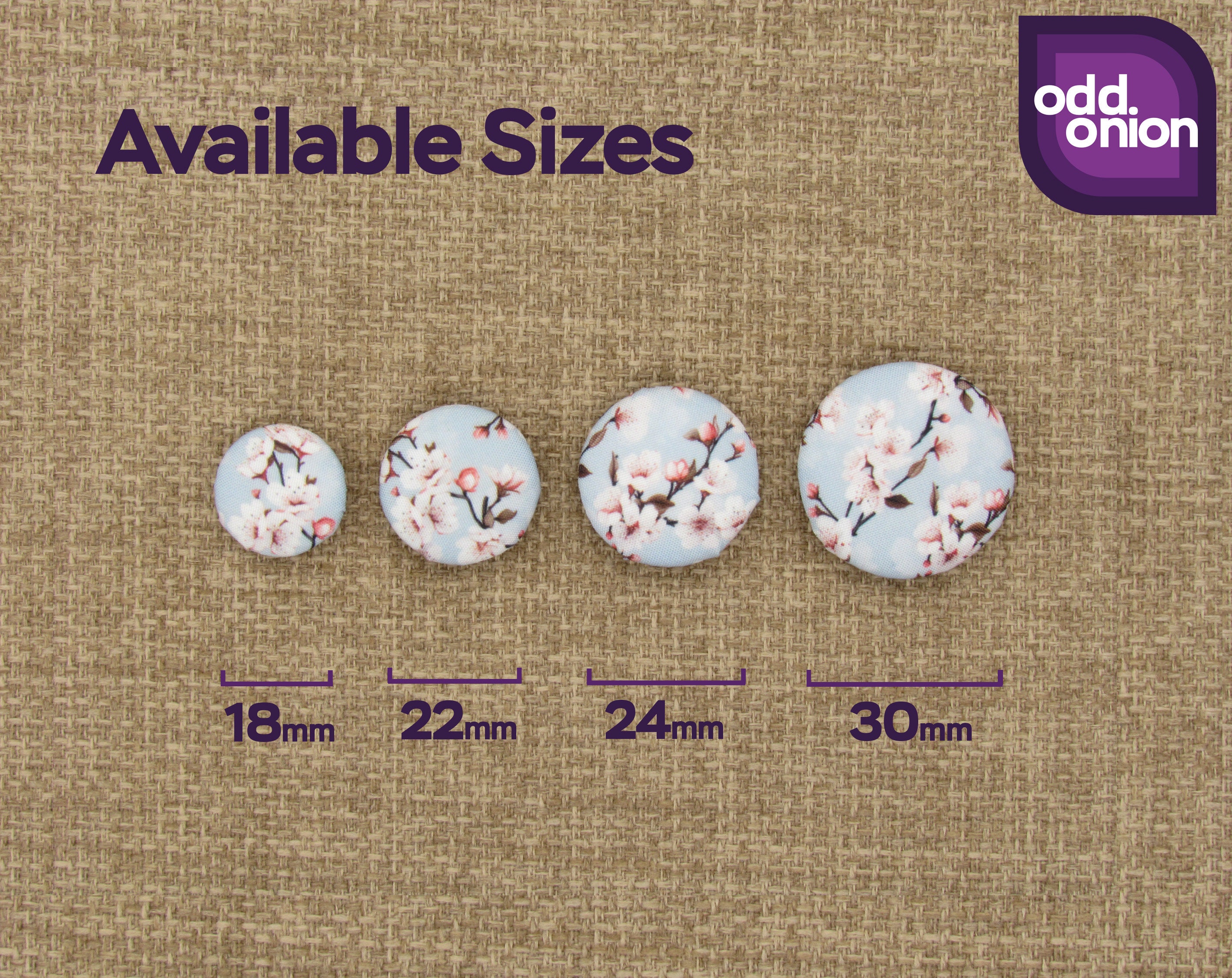 Cherry Blossom Buttons Pale Blue Fabric Buttons White and Pink Blossom ...