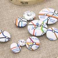 British Themed London Wooden Buttons X 9. Round Wooden Buttons in 2 ...
