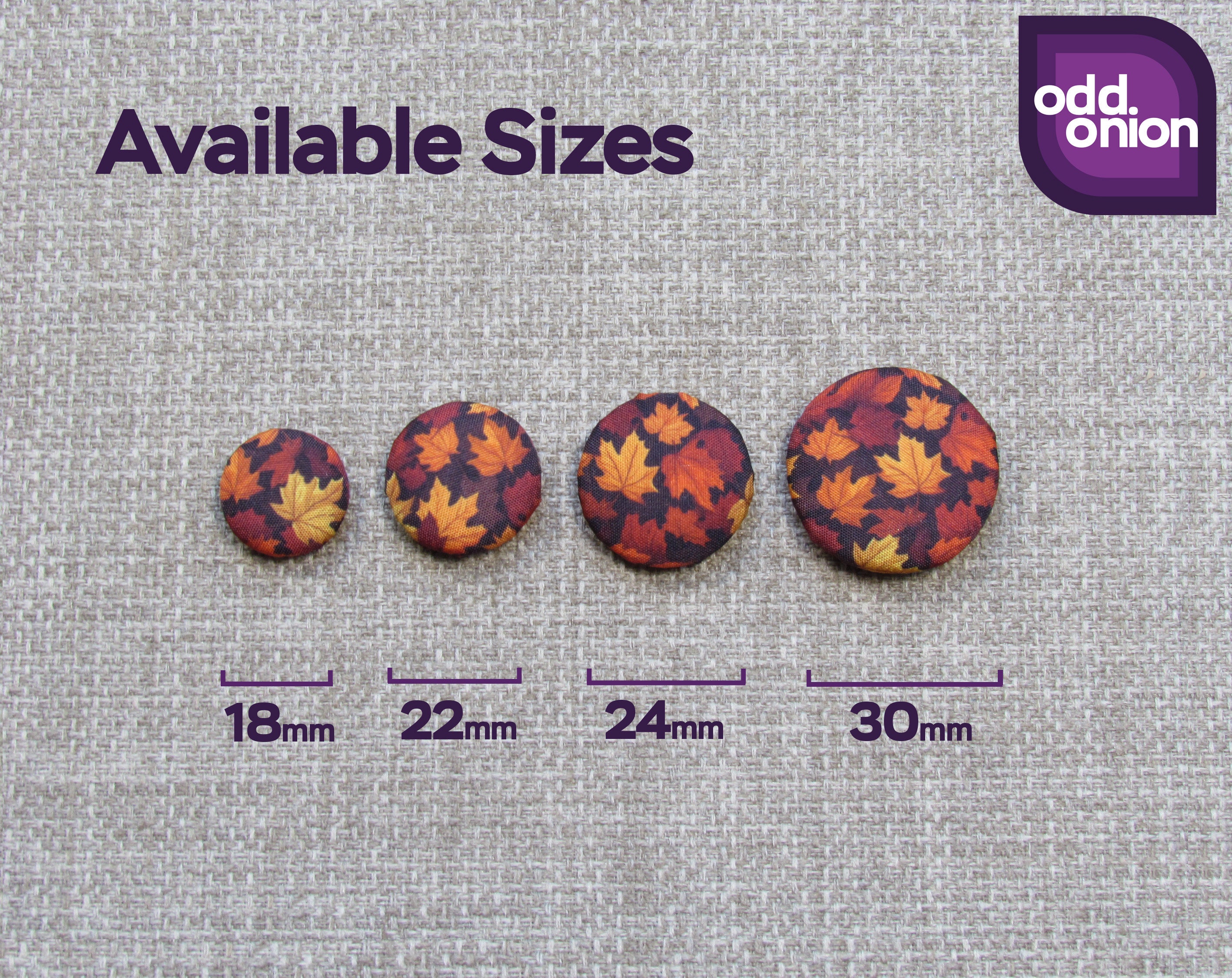 Autumn Leaves Buttons Fall Pattern Buttons Burnt Orange and Yellow ...