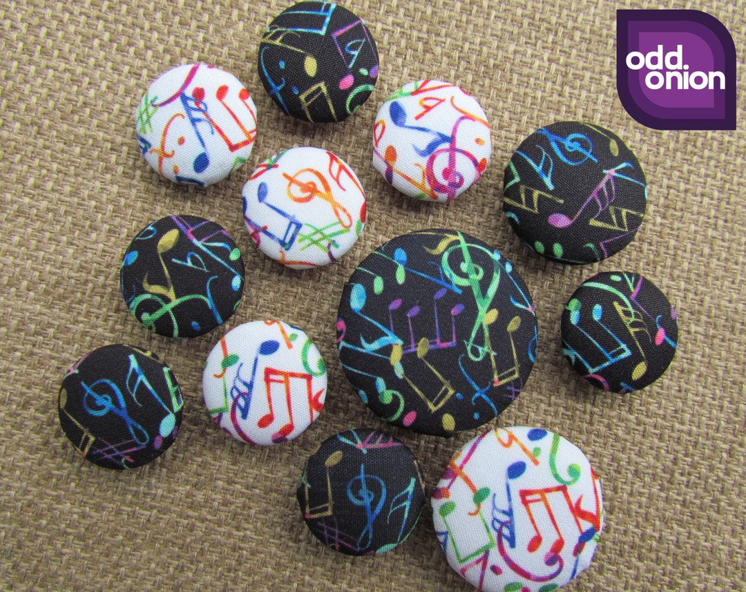 Music Note Buttons Musician Buttons Musical Patterned - Etsy