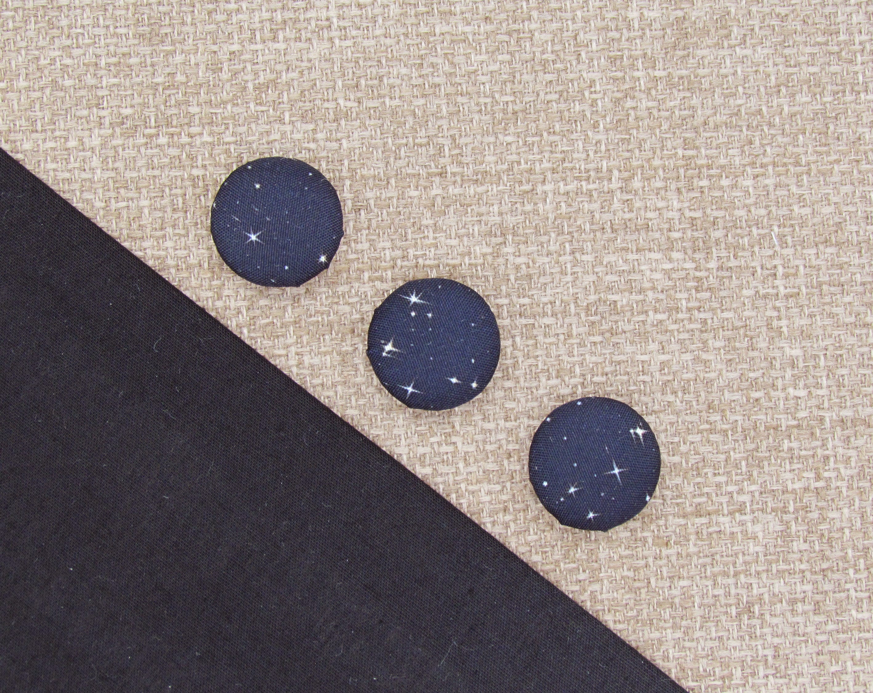 Starry Night Buttons Black Night With Twinkling Star Pattern Magical ...