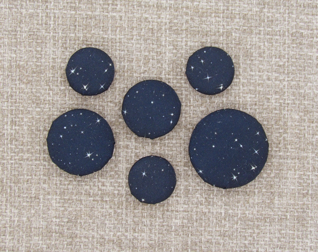 Starry Night Buttons Black Night With Twinkling Star Pattern Magical ...