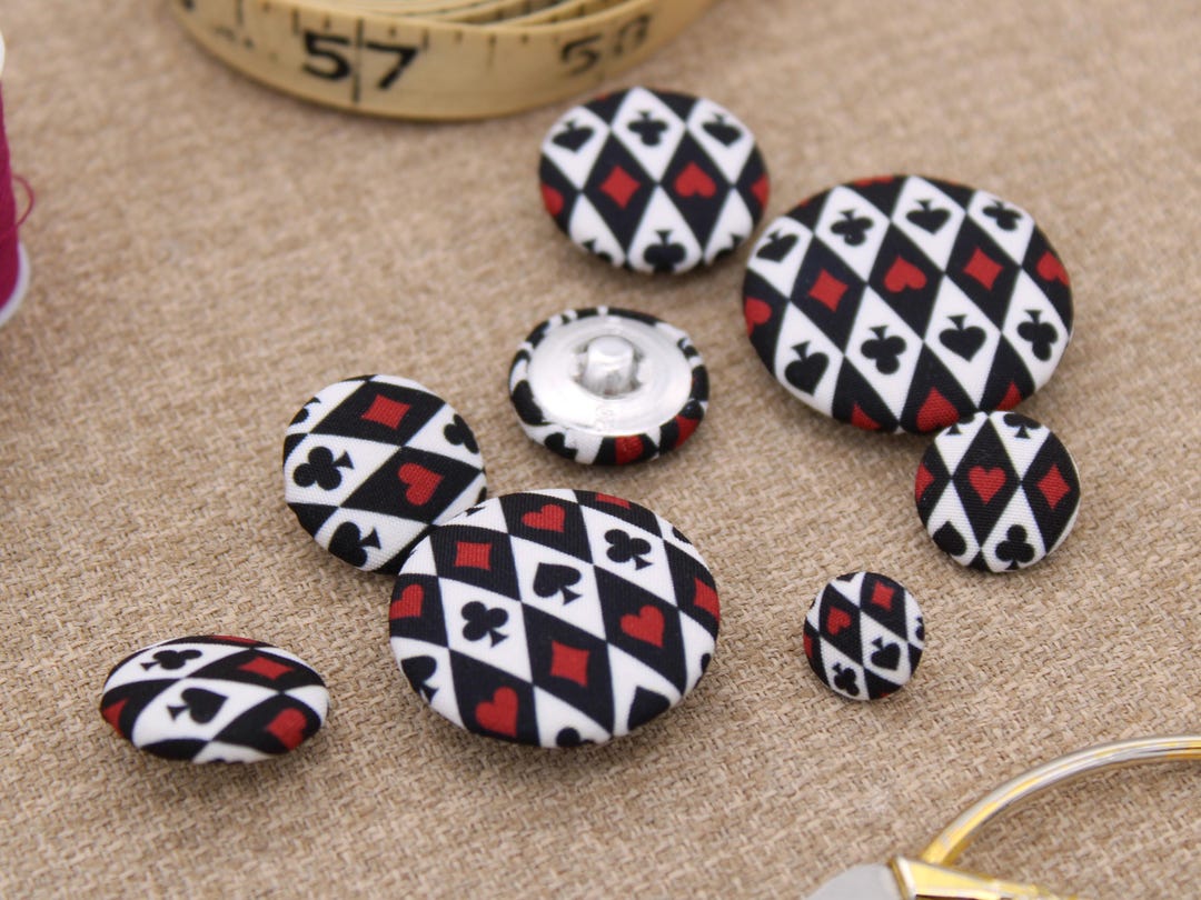 Playing Card Diamond Pattern Fabric Buttons - Playing Card Buttons ...