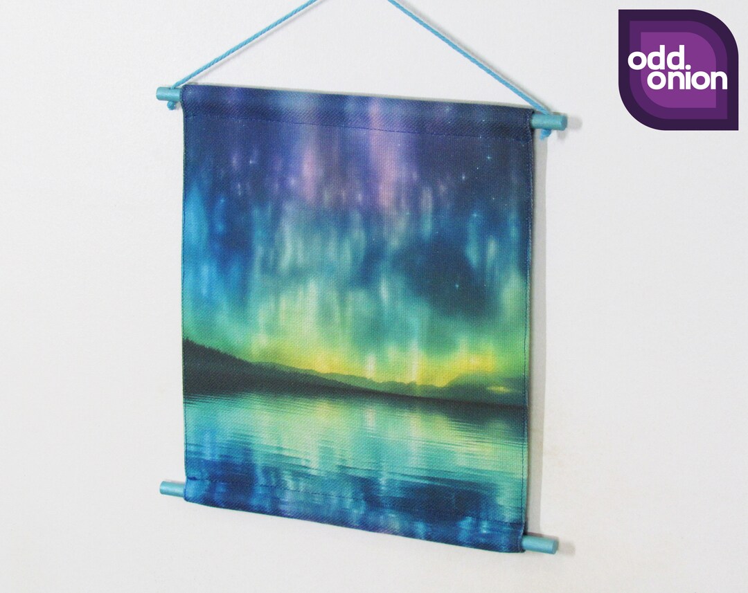 Northern Lights Wall Hanging Aurora Borealis Pin Board Colourful Green ...
