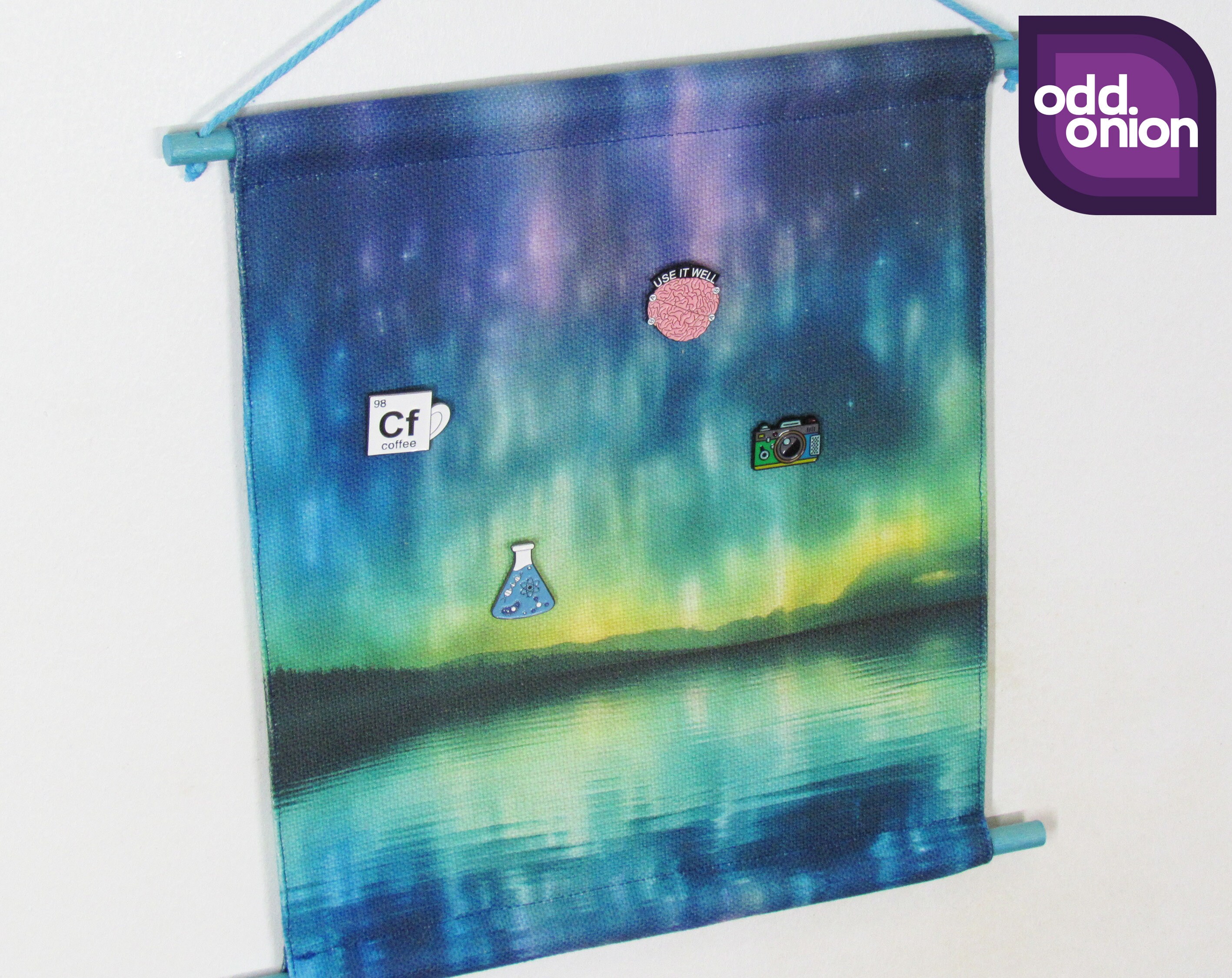 Northern Lights Wall Hanging Aurora Borealis Pin Board Colourful Green ...