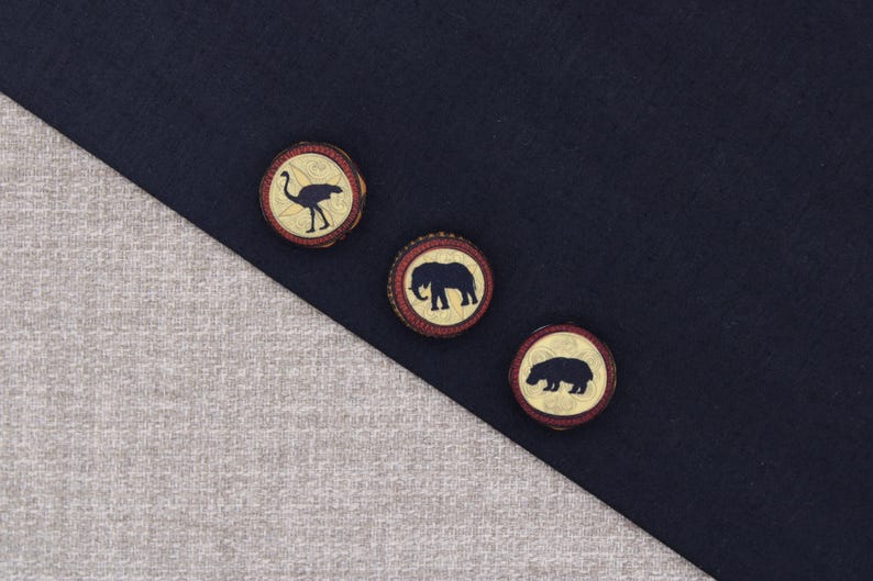 African Animal Patterned Buttons - Animal Kingdom | Safari Buttons ...