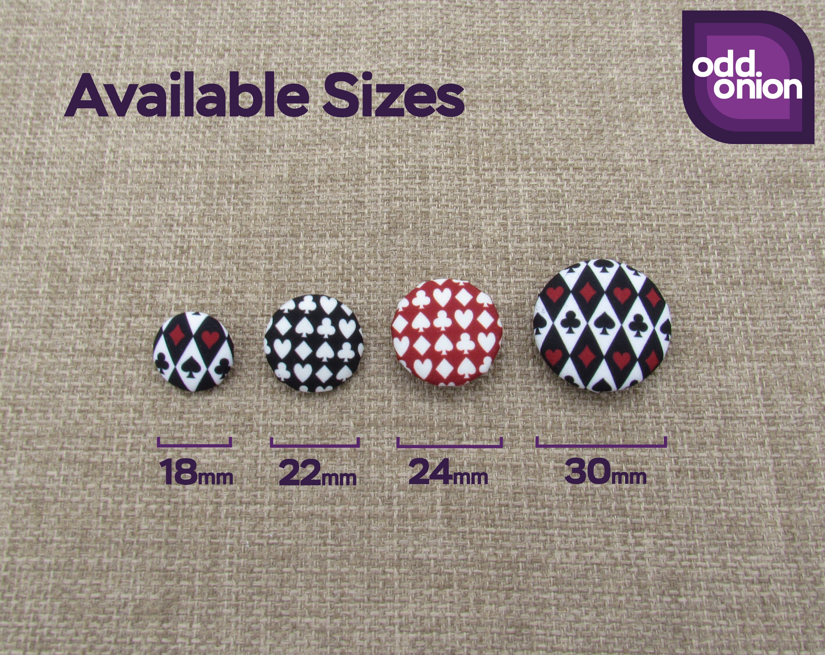 Playing Card Patterned Buttons Card Symbol Buttons Red and Black Button ...