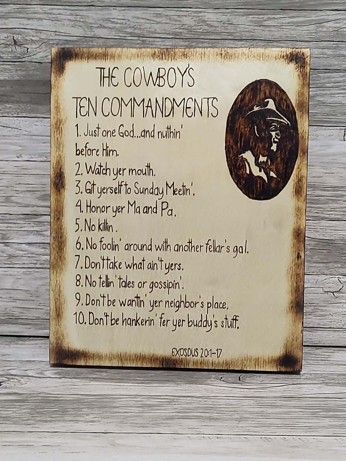 Cowboy Ten Commandments - Etsy