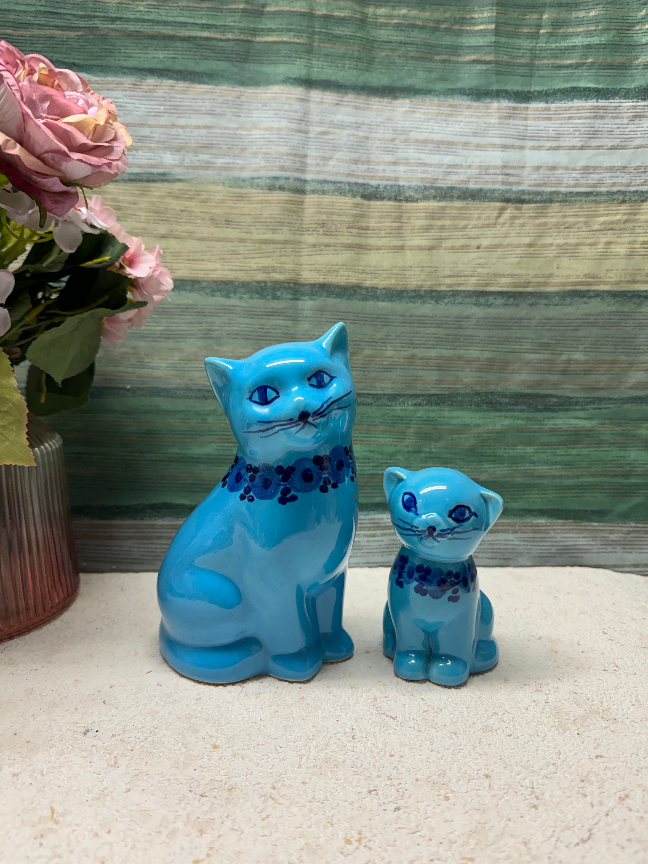 Vintage / Ceramic / Couple Cat / Cat Figurine / Cat Pottery / 2 Cats ...