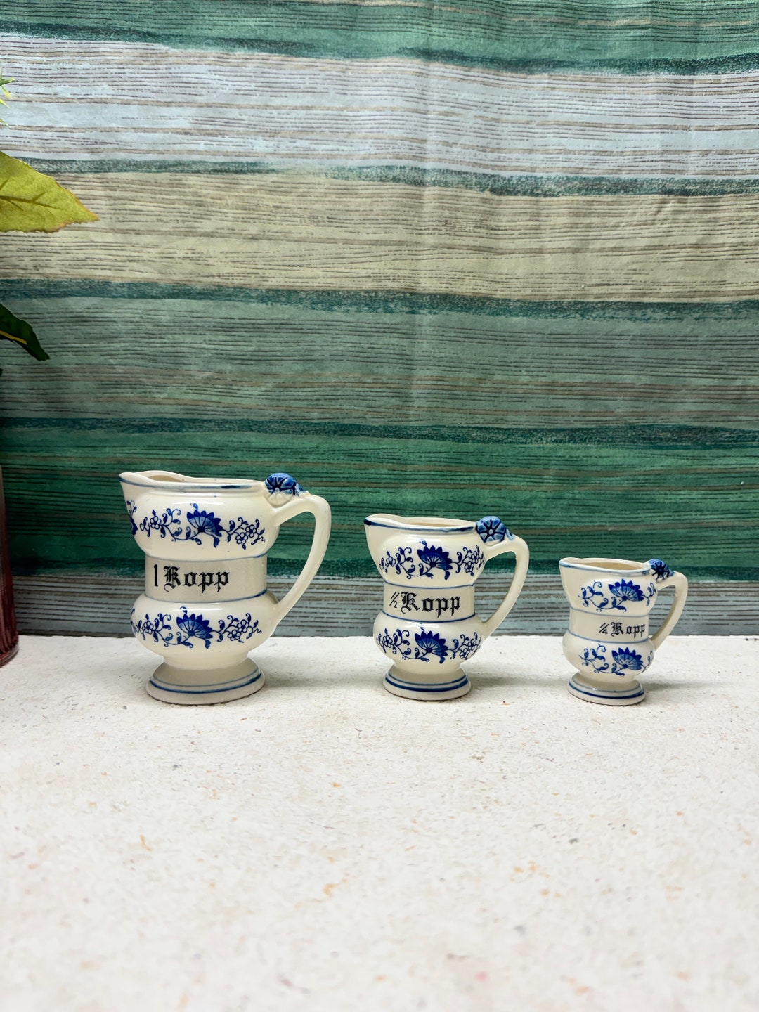 Vintage Blue Onion Pattern Kitchen Jugs - Etsy