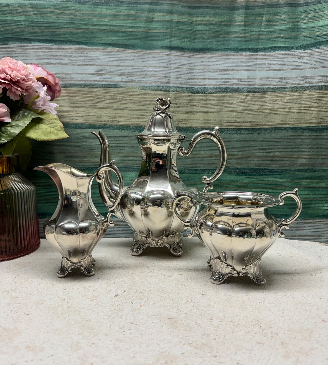 Stunning Antique Tea Set | 3-piece Swedish Silver-plated Alpaca ...