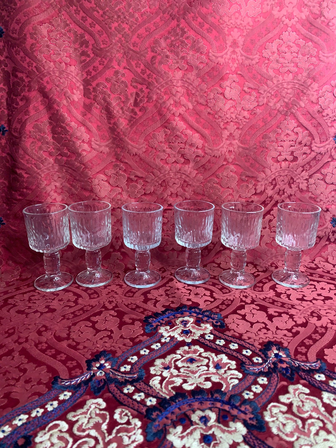 Ravenhead Siesta Liqueur Glasses: 1970s Textured Glass Set - Etsy