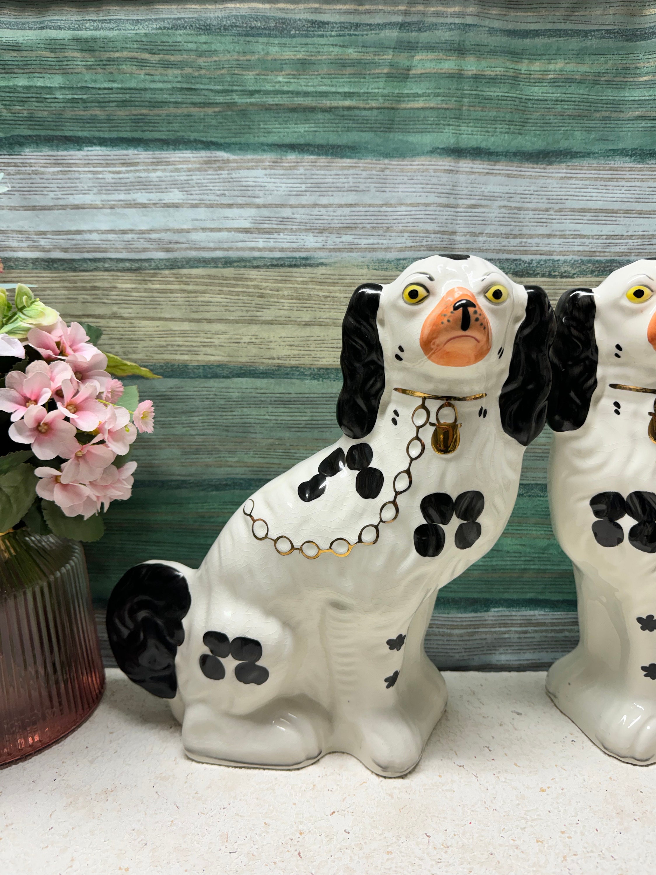 Pair of Arthur Wood Staffordshire Dogs Pattern Number 4558 Spaniel Dogs ...