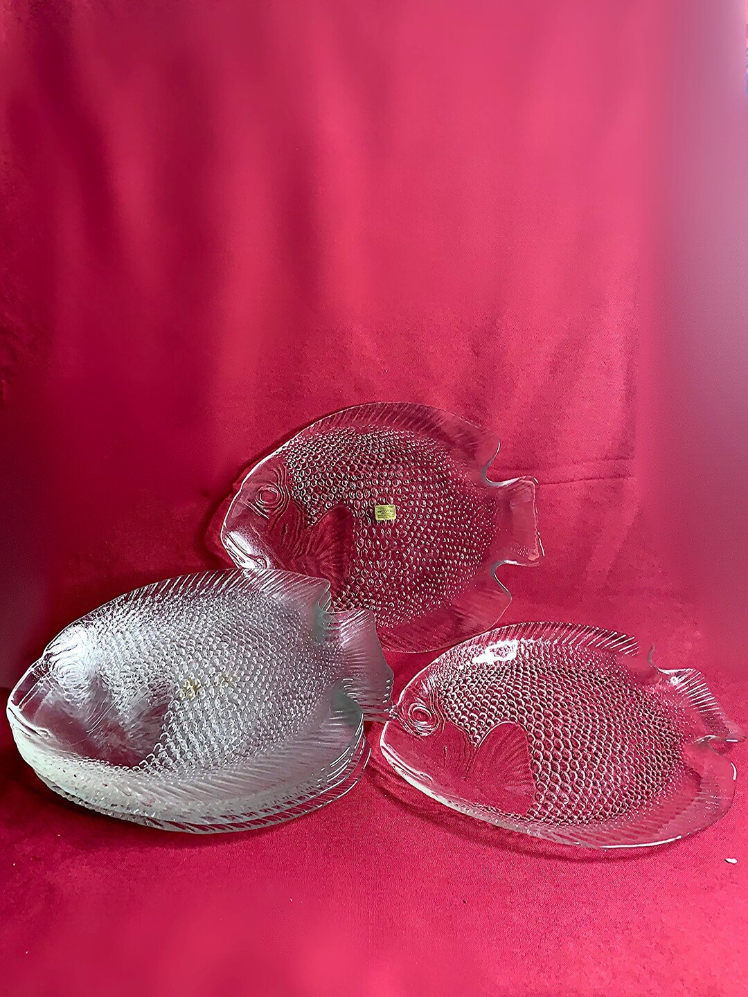 French Vintage Serving Set Arcoroc Arcopal With Fish Design Dinner ...