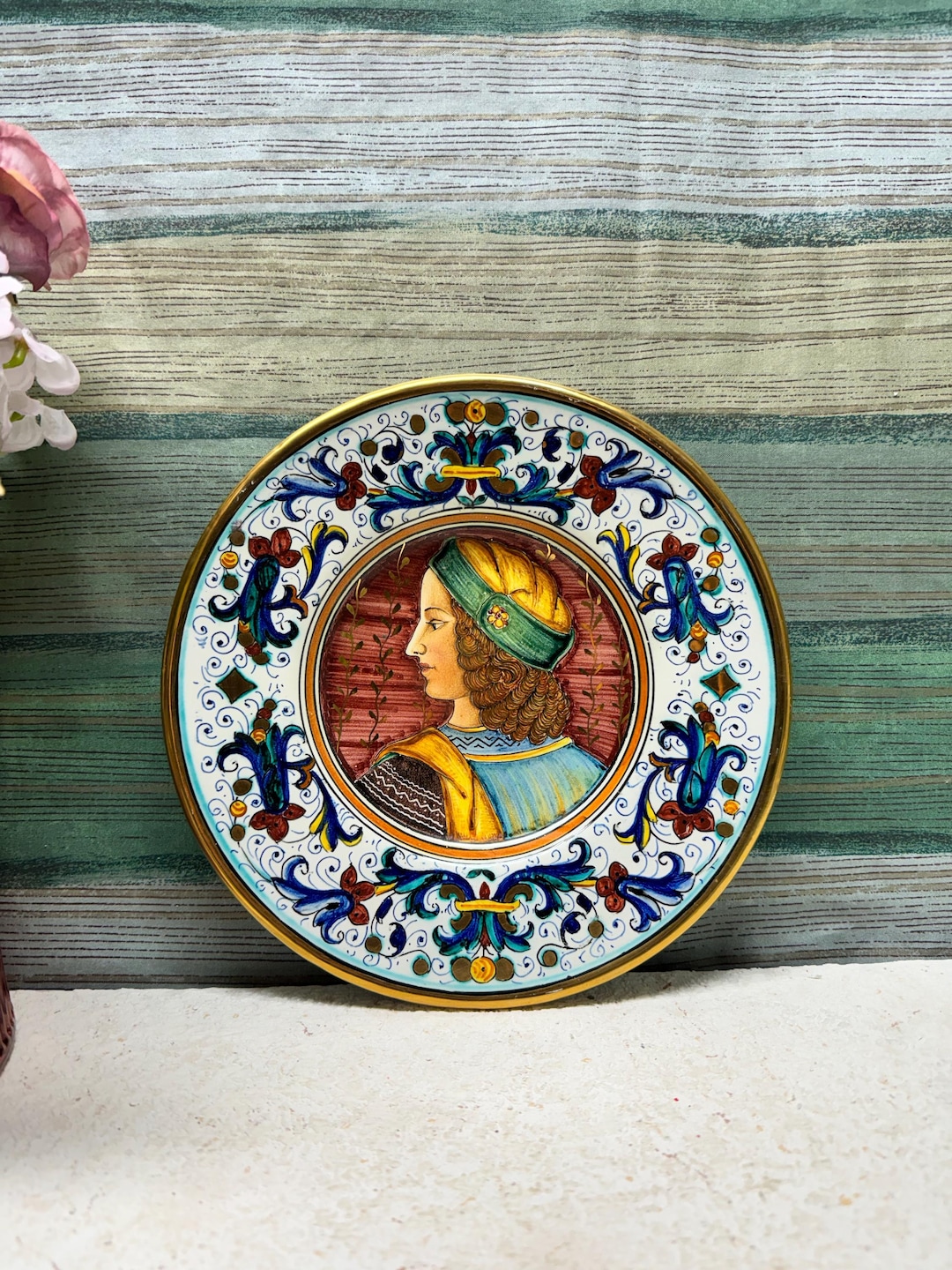 Vintage Italian Ceramic Wall Plate-deruta Ceramic-italian Wall Decor - Etsy