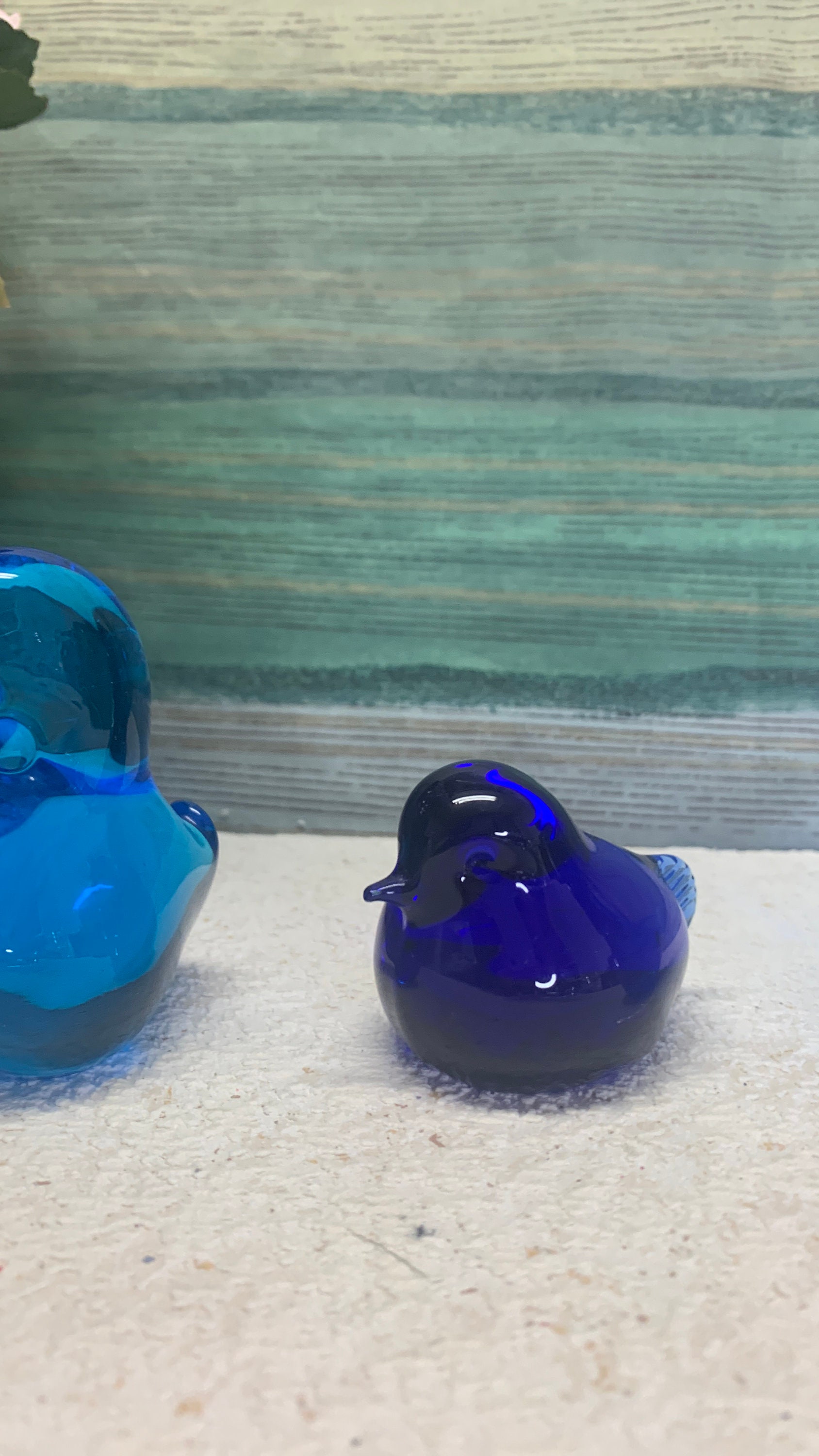 3 Swedish Blue Glass Birds. Glass Bird Figurines. Vintage Scandinavian ...