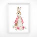 Peter Rabbit Pink Floral Set of 3 Nursery Prints, Customisable Name ...