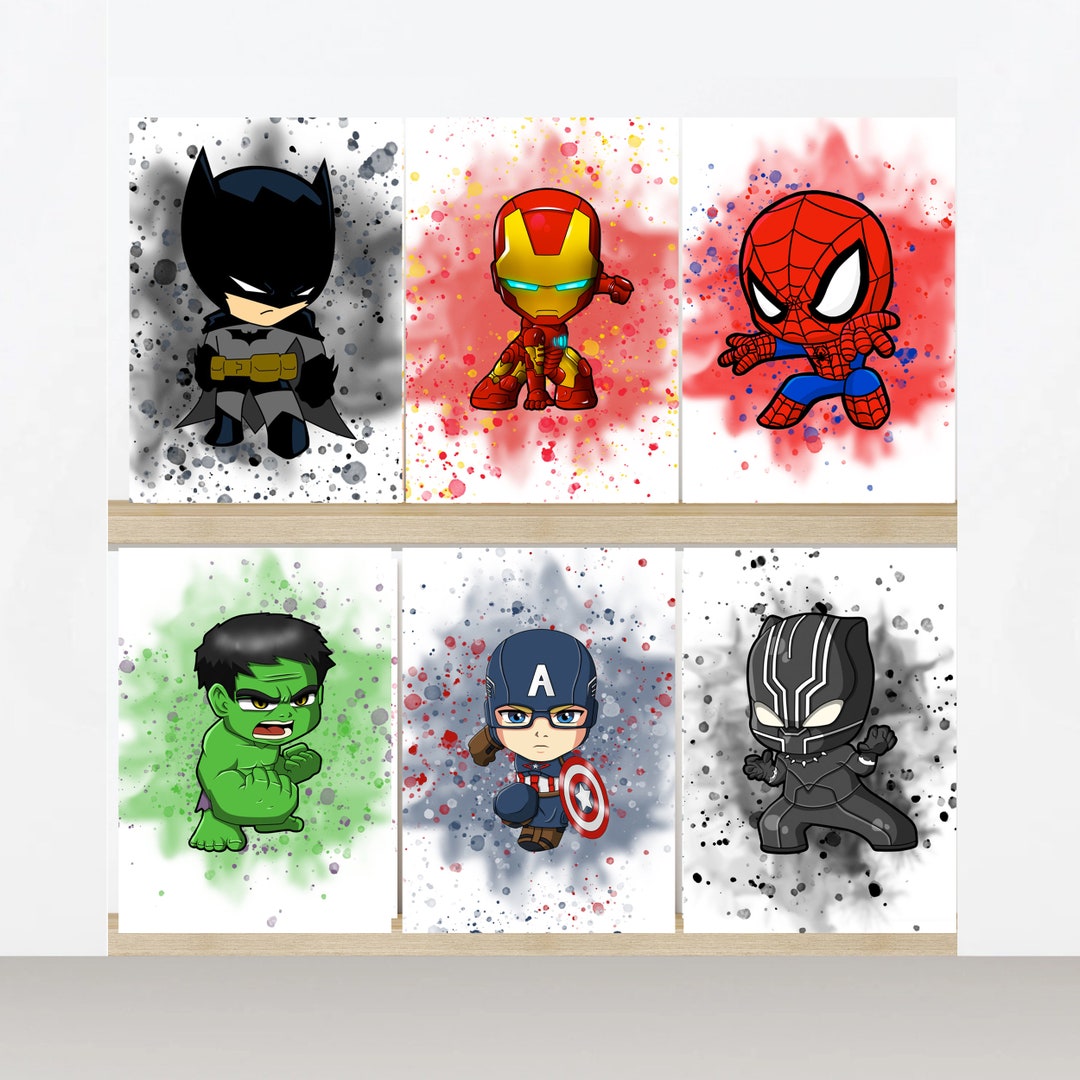 Marvel Superheroes Baby Cartoon Characters Paint Splash Background ...