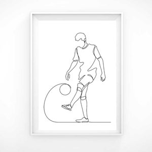 Football Line Art With Ronaldo Inspirational Quote Set of 3 Prints in ...