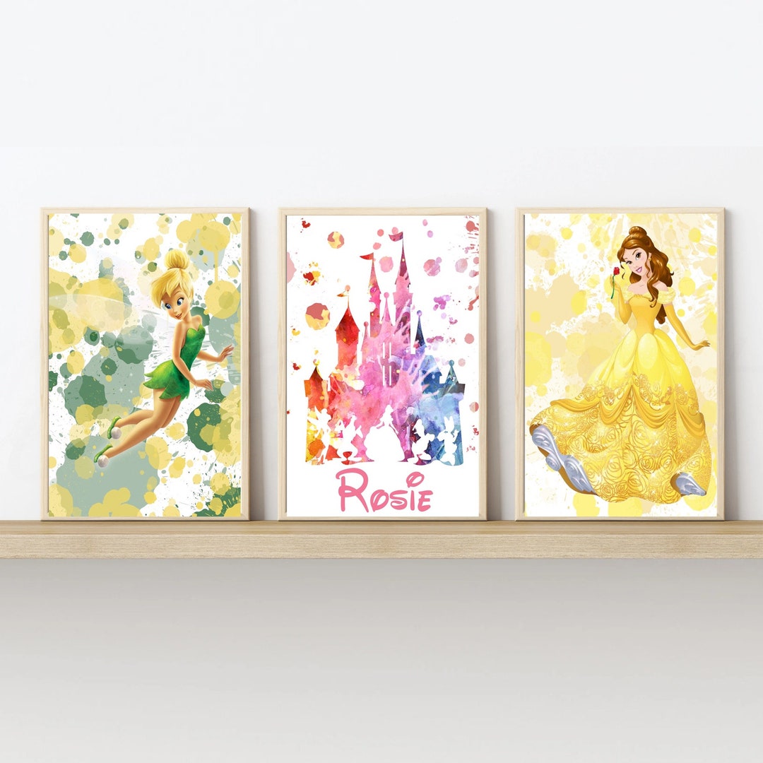 Disney Inspired Princess Paint Splash Prints Individual and Sets, in ...