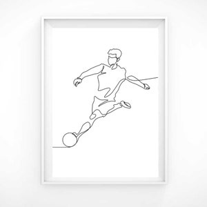 Football Line Art With Ronaldo Inspirational Quote Set of 3 Prints in ...