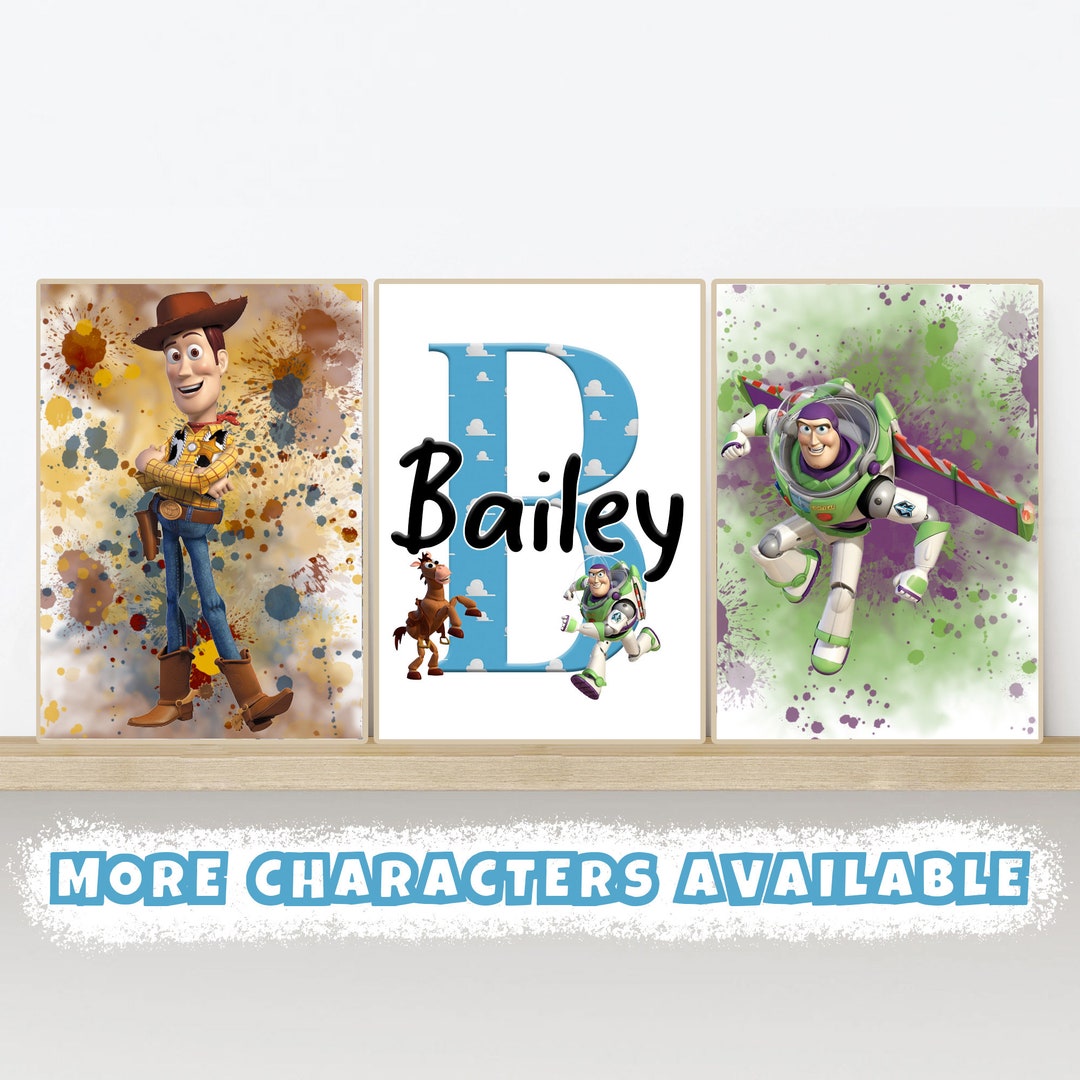Disney's Toy Story Paint Splash Prints With Customisable Name Print ...