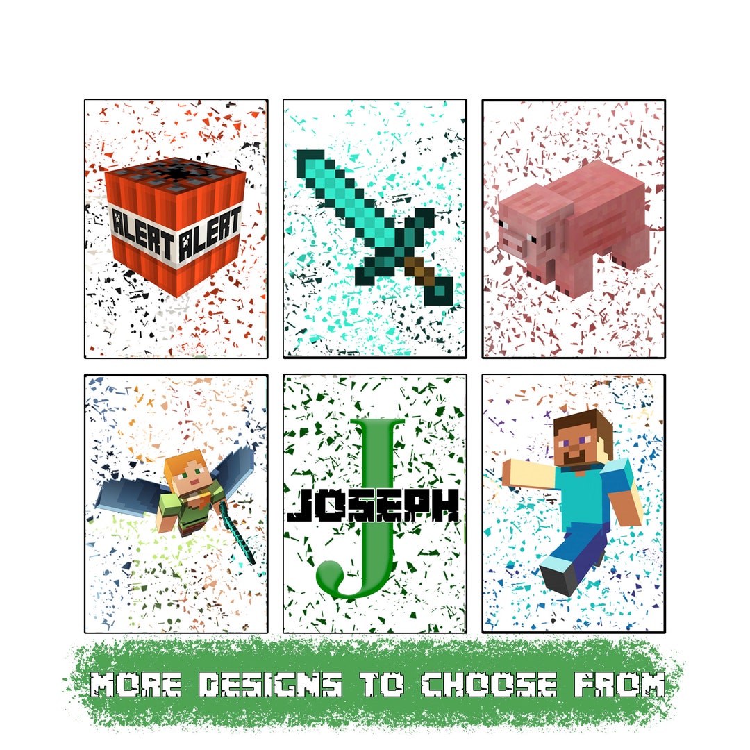 Minecraft Speckled Splash Design Set of Prints, Childrens Wall Art, in ...
