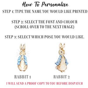 Peter Rabbit Set of 3 Nursery Prints, Custom Name Print Printed and ...