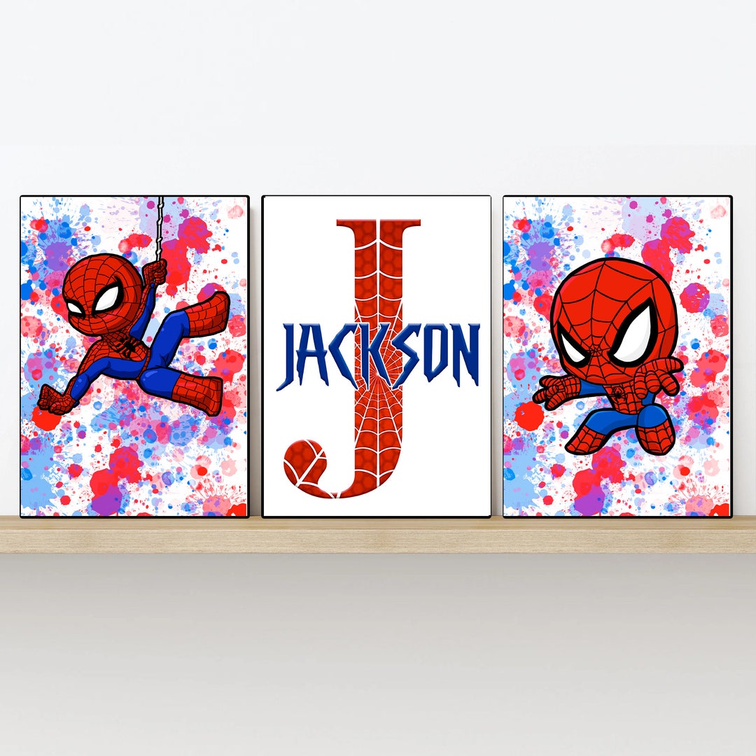 Amazing Spider Man Cartoon Prints Customisable Name Paint Splash ...